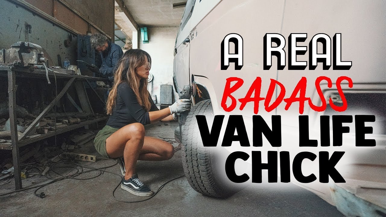 BADASS HANDY VAN LIFE GIRL PREPPING UP HER VAN - YouTube