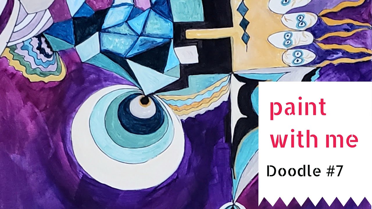 Colour Doodle#7 with me 👩‍🎨 Playing with Purples & Blues - YouTube