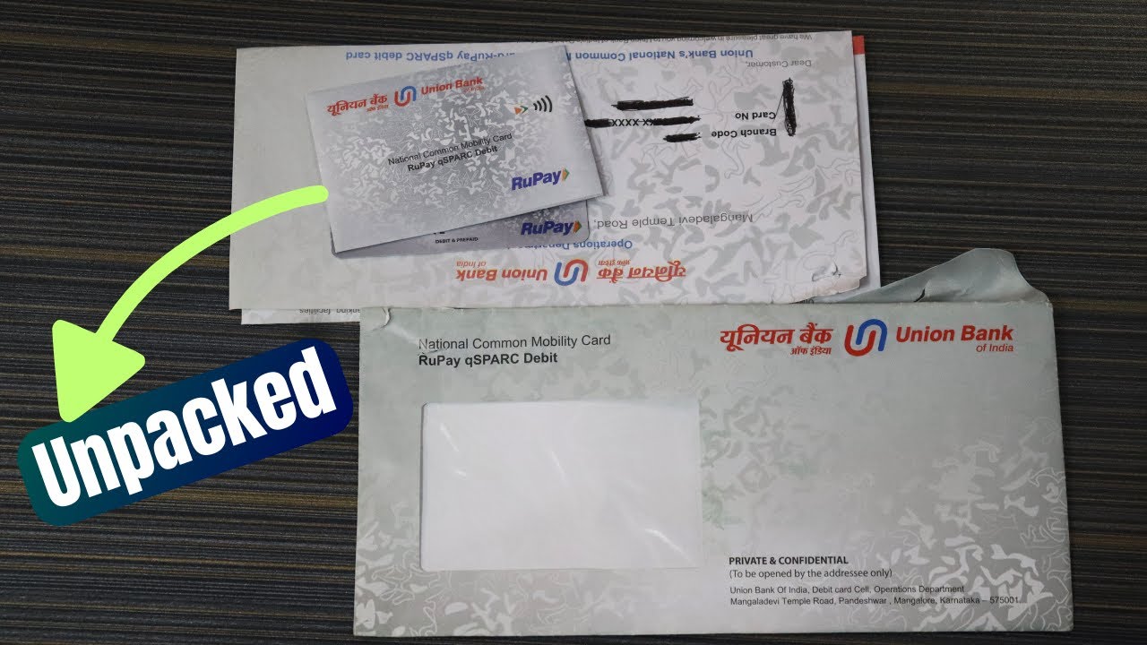 Union Bank of India RuPay qSPARC Card Unpacking | Union Bank of India ...
