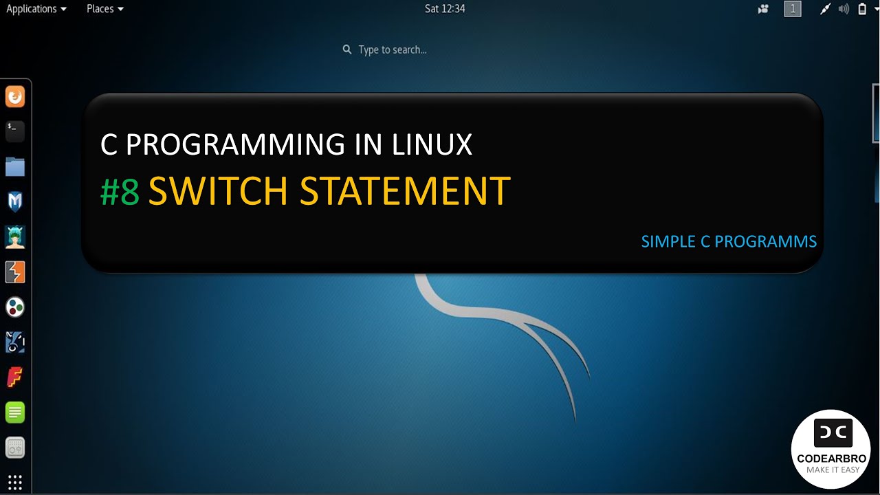 #8 switch statement number to string | C Program in Kali Linux | simple ...