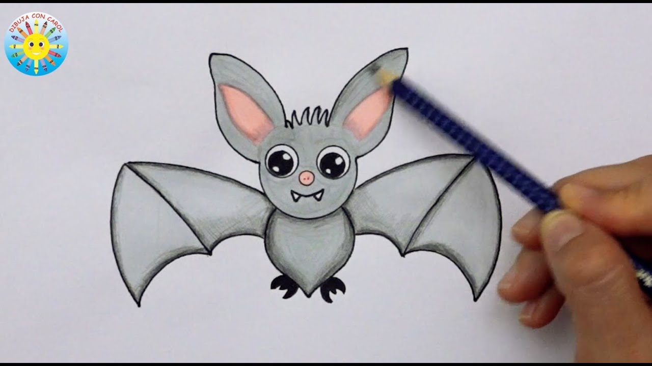 Cómo dibujar un MURCIÉLAGO* paso a paso - How to draw a BAT* step by ...