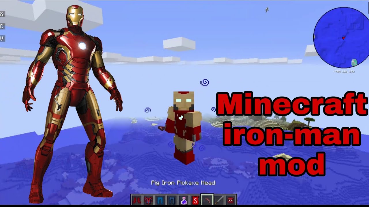 iron man in Minecraft !!! iron man mod Gameplay in Minecraft - YouTube