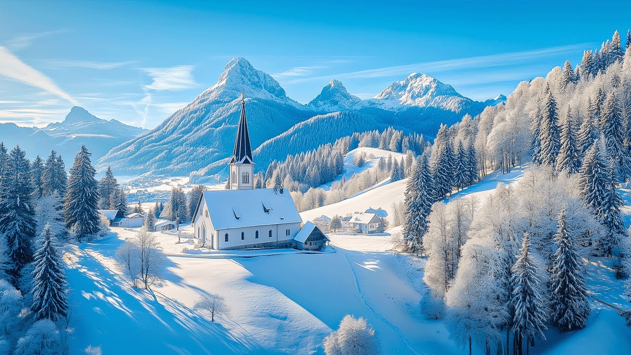 Falling Snow and Gentle Tunes ️ Soft winter music soothes the nervous ...