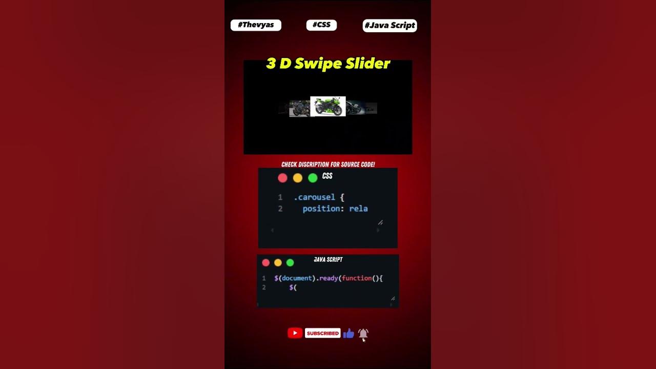 3d Swipe Slider Using Html Css Javascript Html Coding Programming 7955