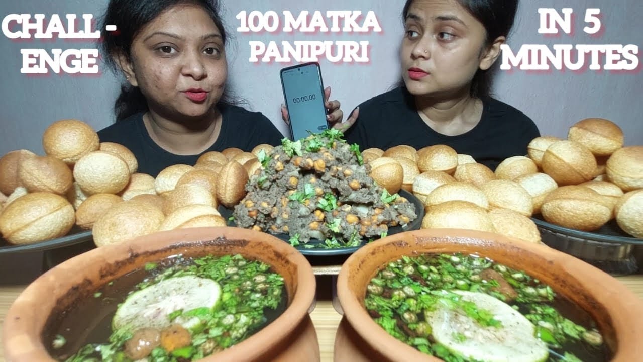 100 Matka Pani Puri Challenge in 5 Minutes || Punishment || Game - YouTube