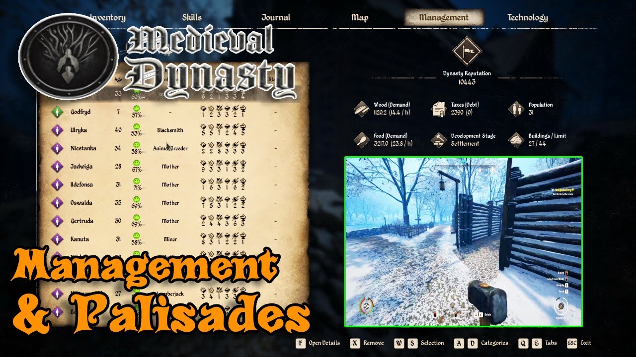 LETS PLAY MEDIEVAL DYNASTY | Management & Palisades - Ep 21 - YouTube