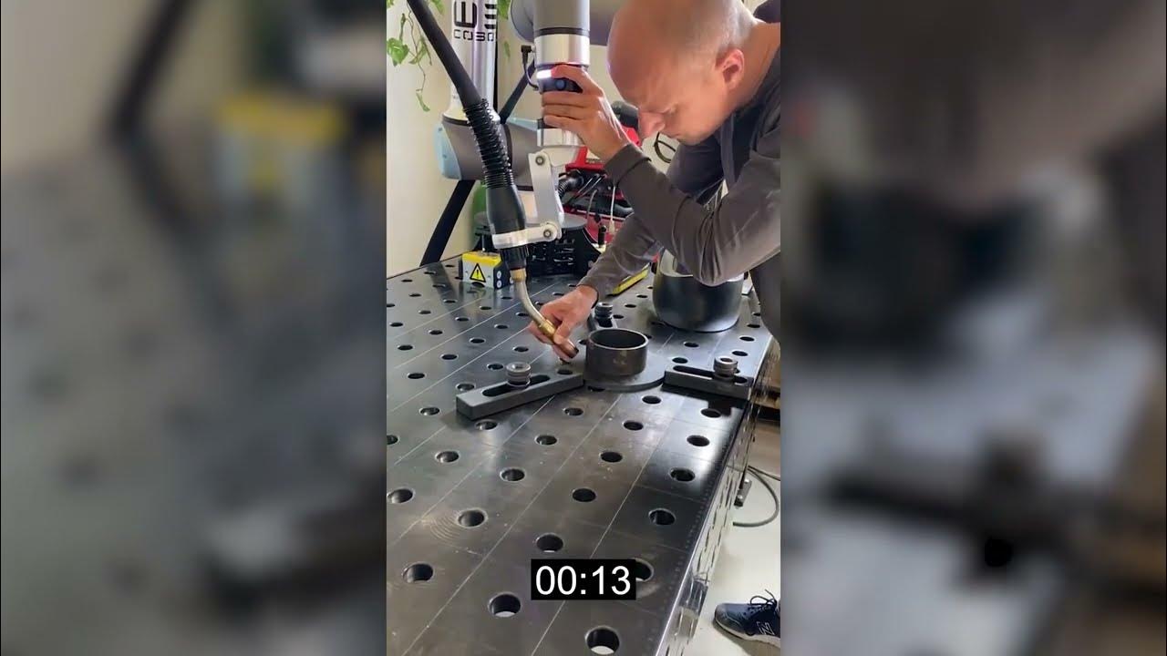 Programming + welding under 140 seconds using a cobot! - WeCobot - YouTube