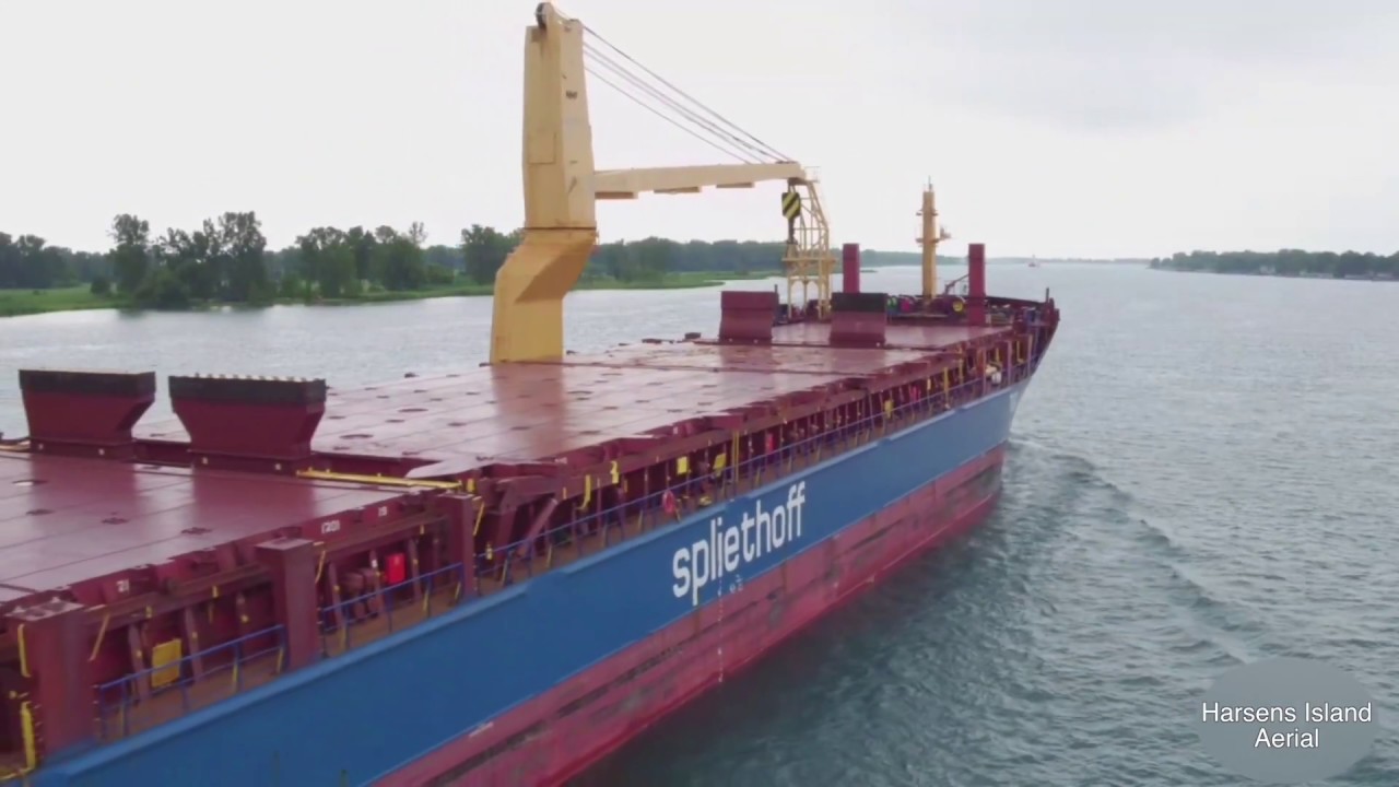 Harsens Island Aerial Freighters Drone Video July 2017 (4) - YouTube