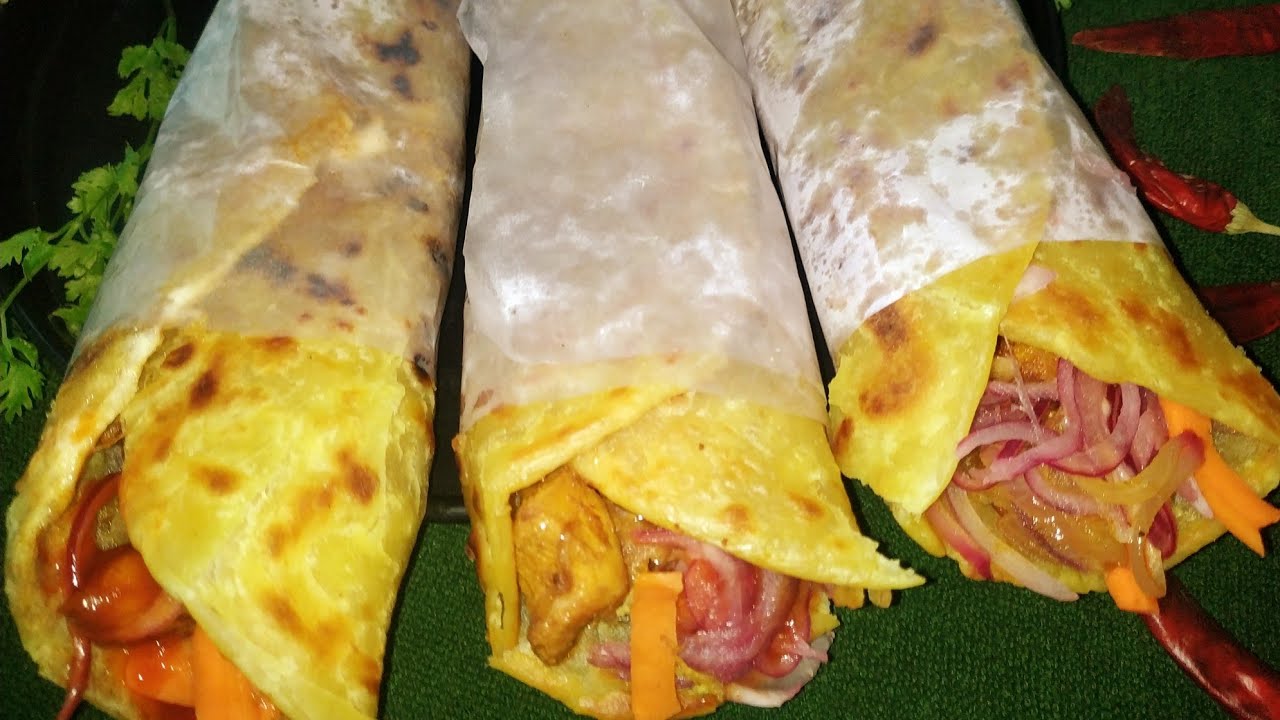 CHICKEN KATTI ROLL RECIPE | roti roll |Snack |Chicken roll|by sayeda's ...