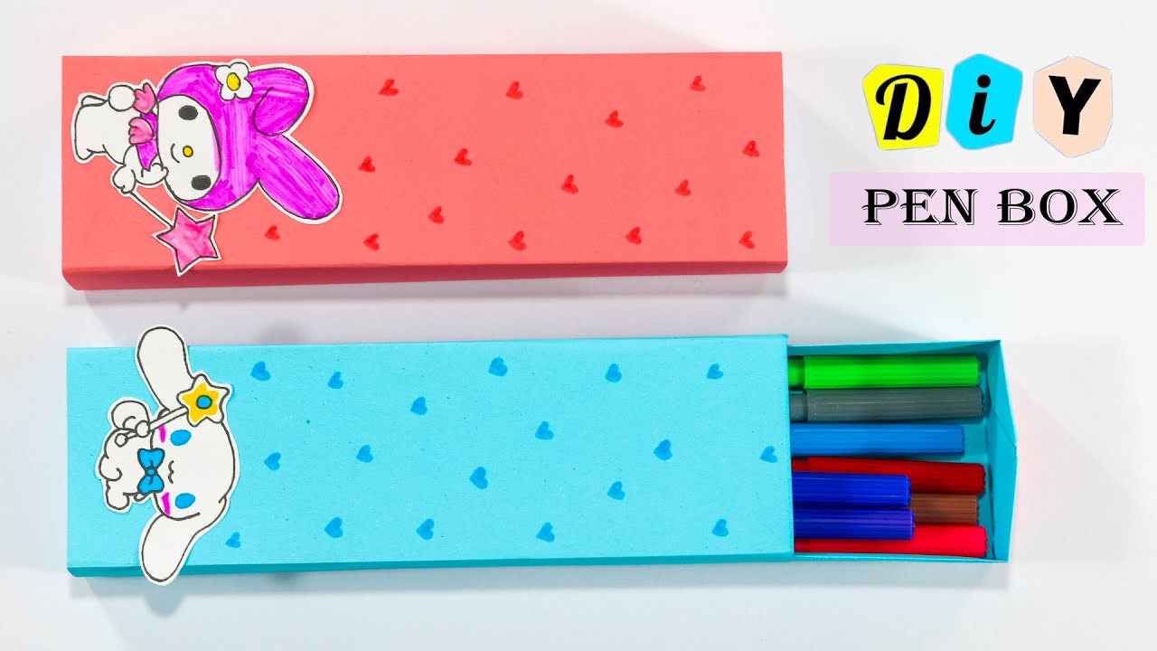 How to make a paper pencil box | DIY paper pencil box idea /Easy ...