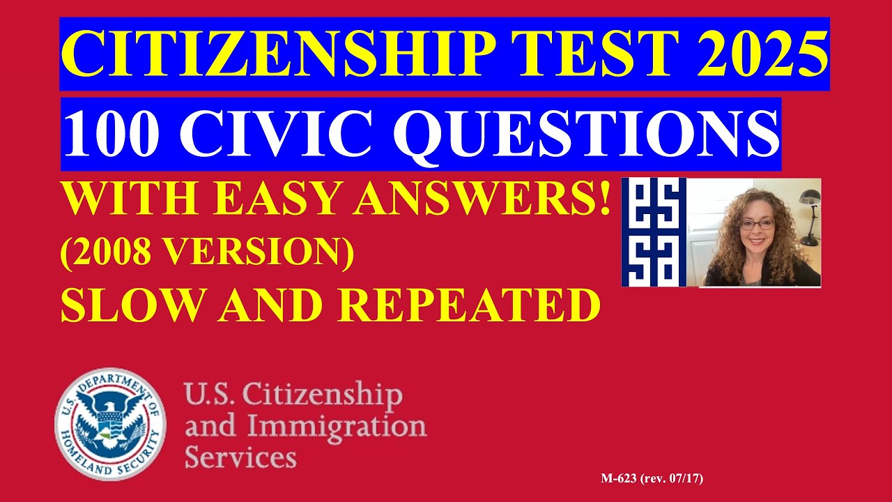 NEW U.S. Citizenship Test 2025, USCIS 100 Civics Test Questions and ...