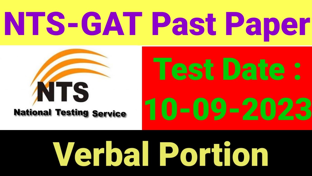 NTS GAT Solved Paper held on 10 September 2023 || NTS GAT past paper ...