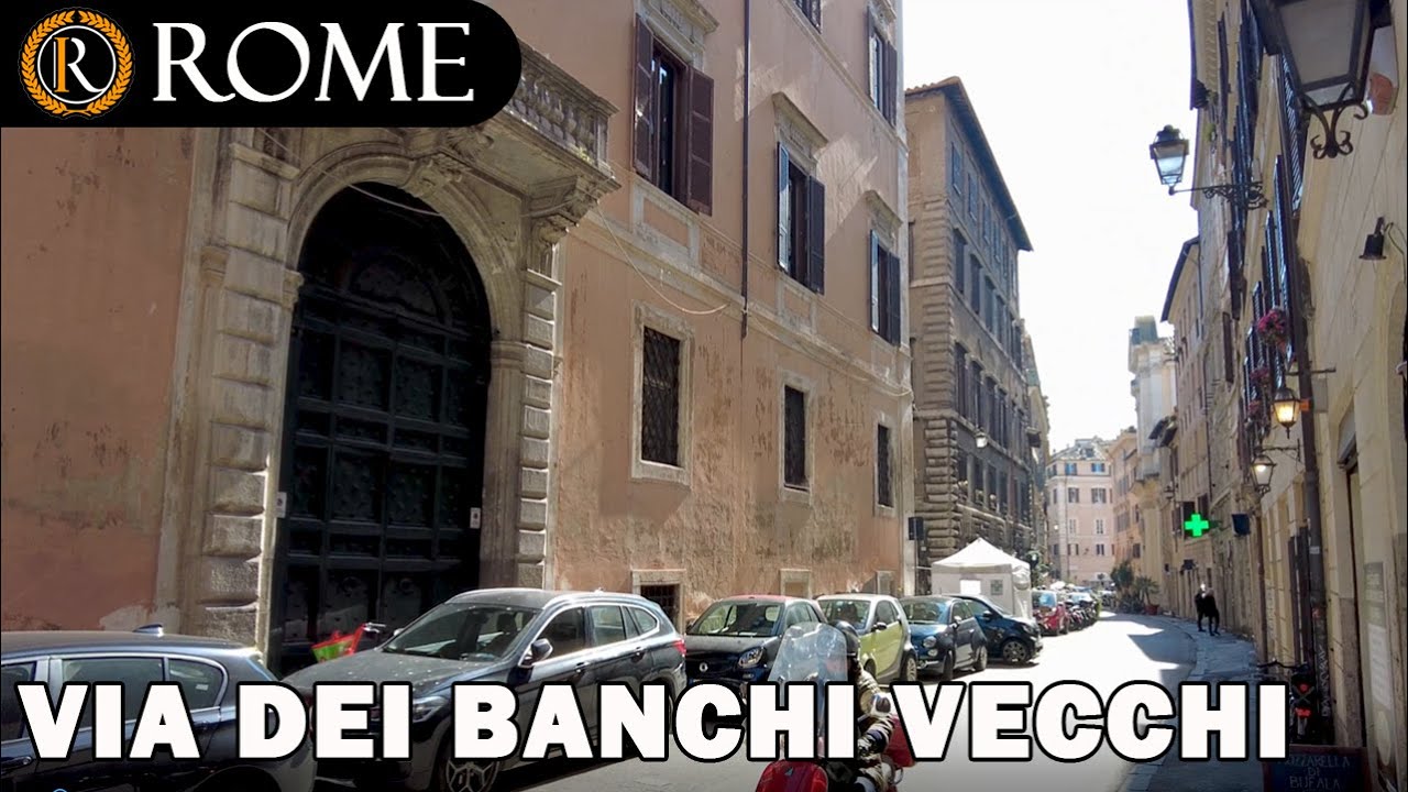 Rome guided tour Via dei Banchi Vecchi [4K Ultra HD] - YouTube