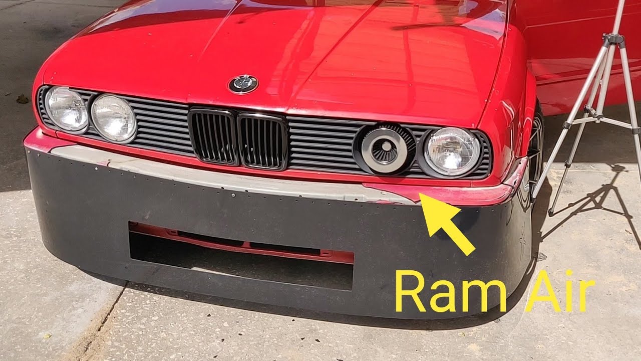 BMW 318i e30 CAI custom ram air halo style (cold air intake) - YouTube