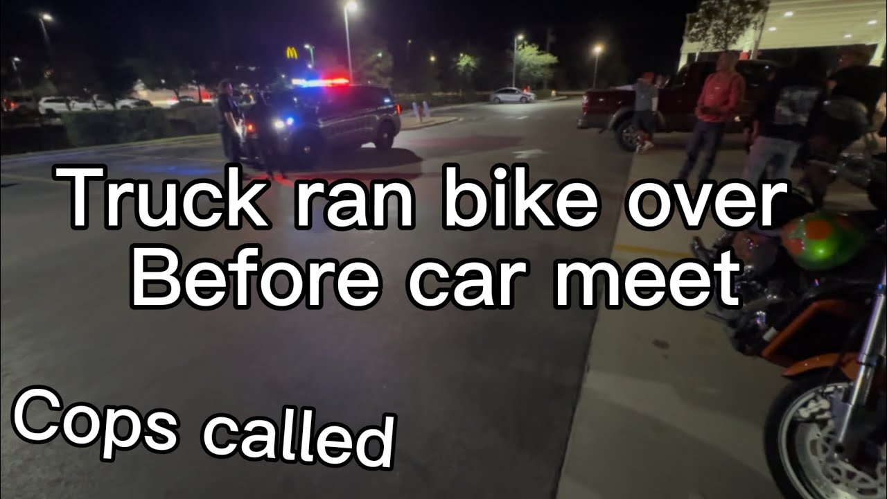 Truck runs over bike cancelling car meet (cops called) Gsxr 750 might ...