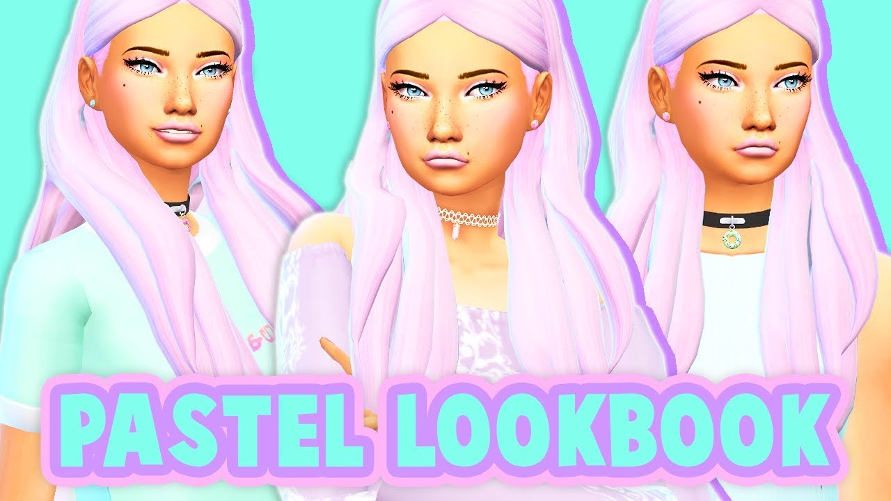 PASTEL LOOKBOOK 💜 // 5 DIFFERENT PASTEL LOOKS | THE SIMS 4 - YouTube