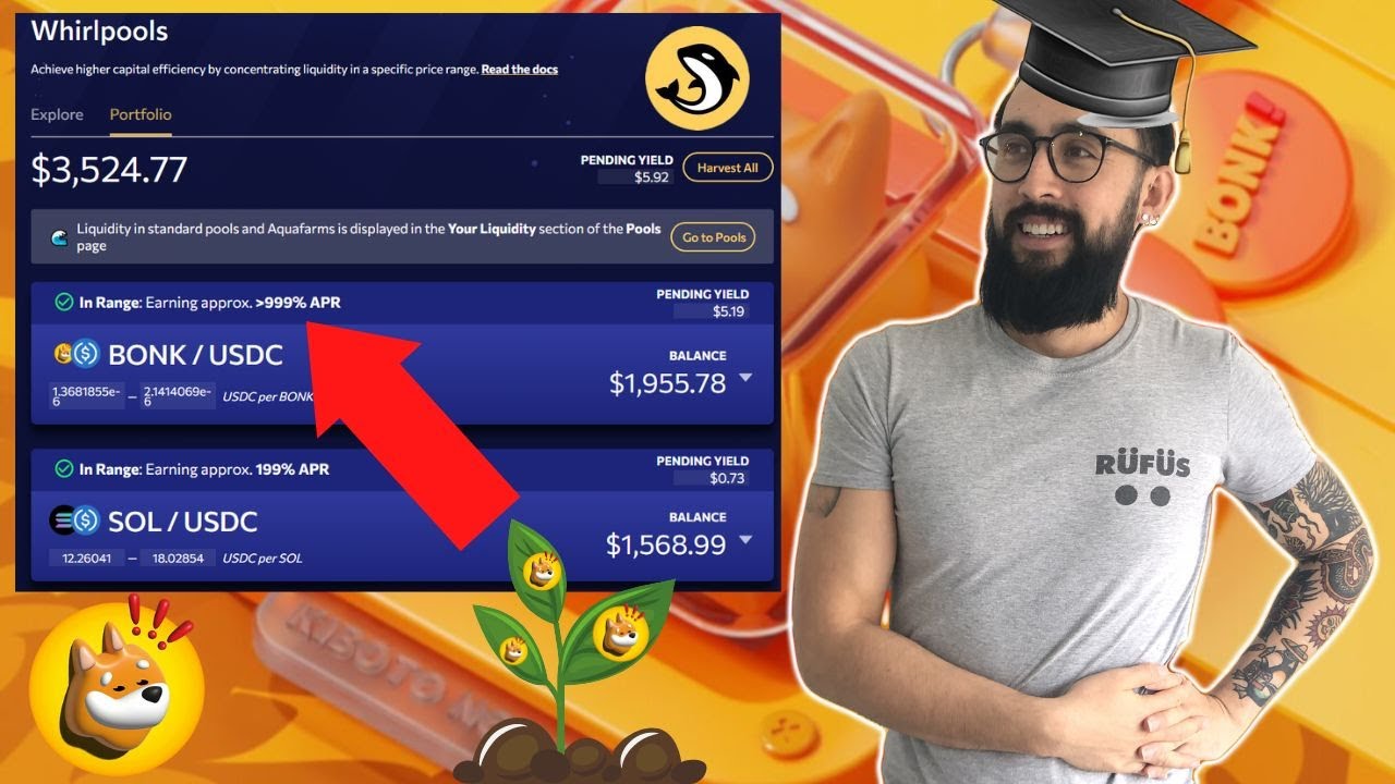 How to close and rebalance Orca Defi whirlpool for 999% APR with $BONK ...