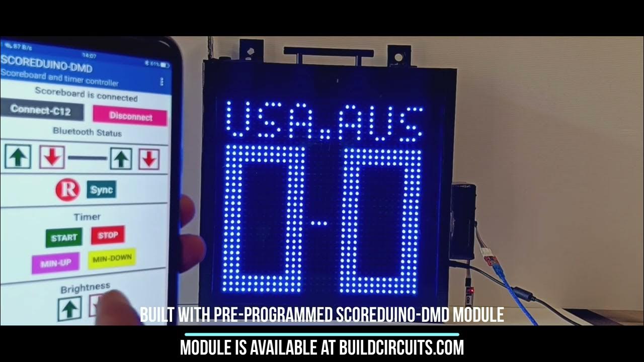 Android Smart phone controlled Arduino Scoreduino based digital Scoreboard with team titles ...