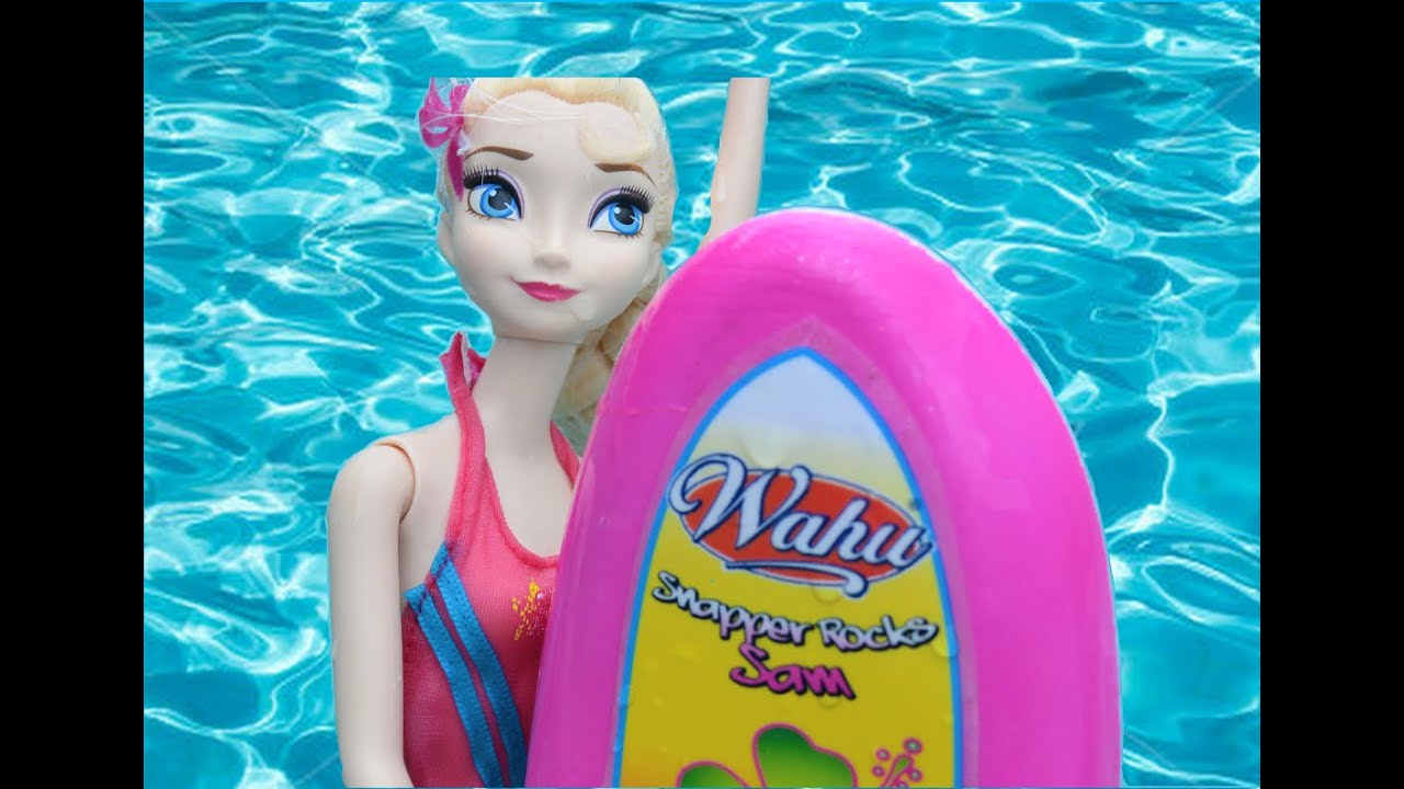 Anna and Elsa Wahu Surfing in the Pool - Ep. 24 - Toys In Action - YouTube