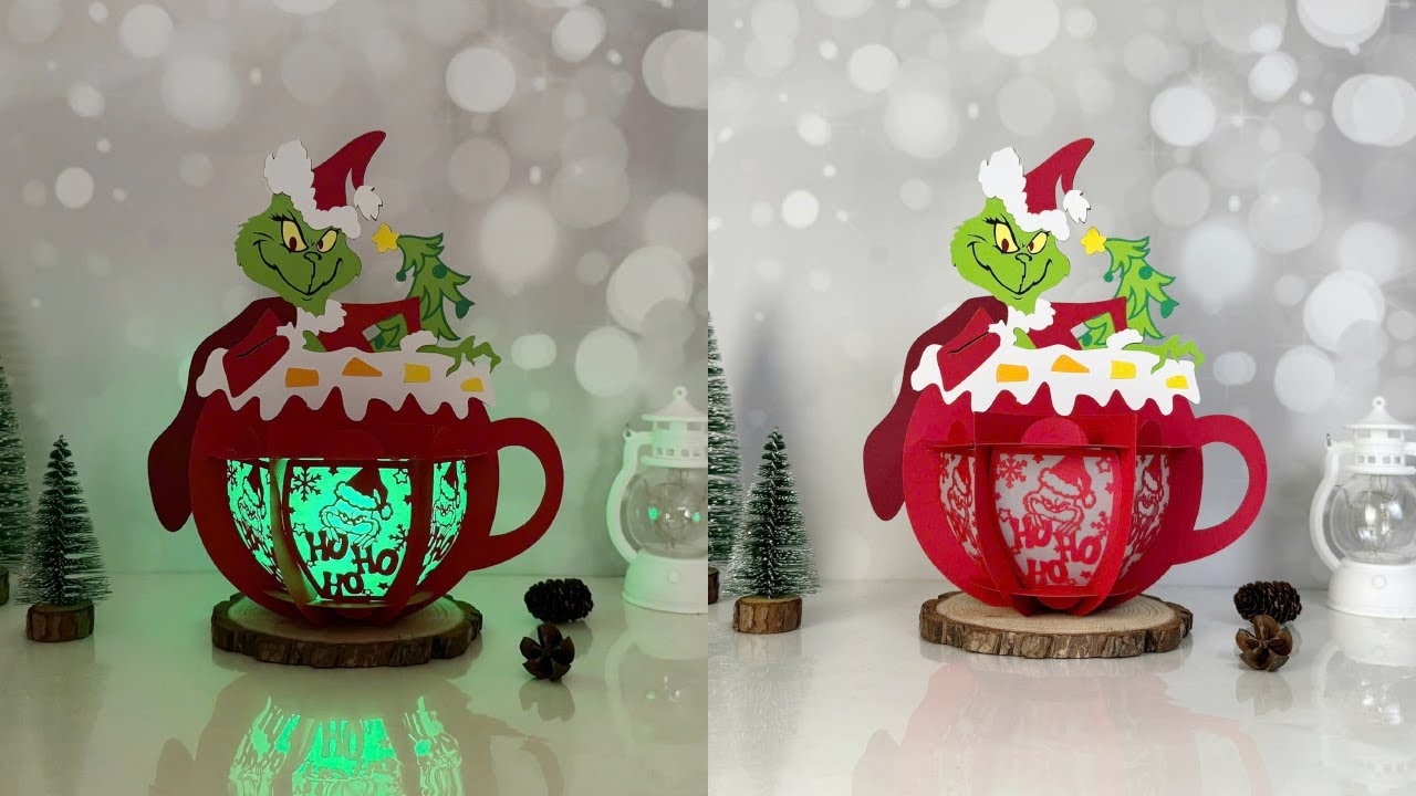 How To Make Paper Cut Lantern Hot Cocoa The Grinch - YouTube