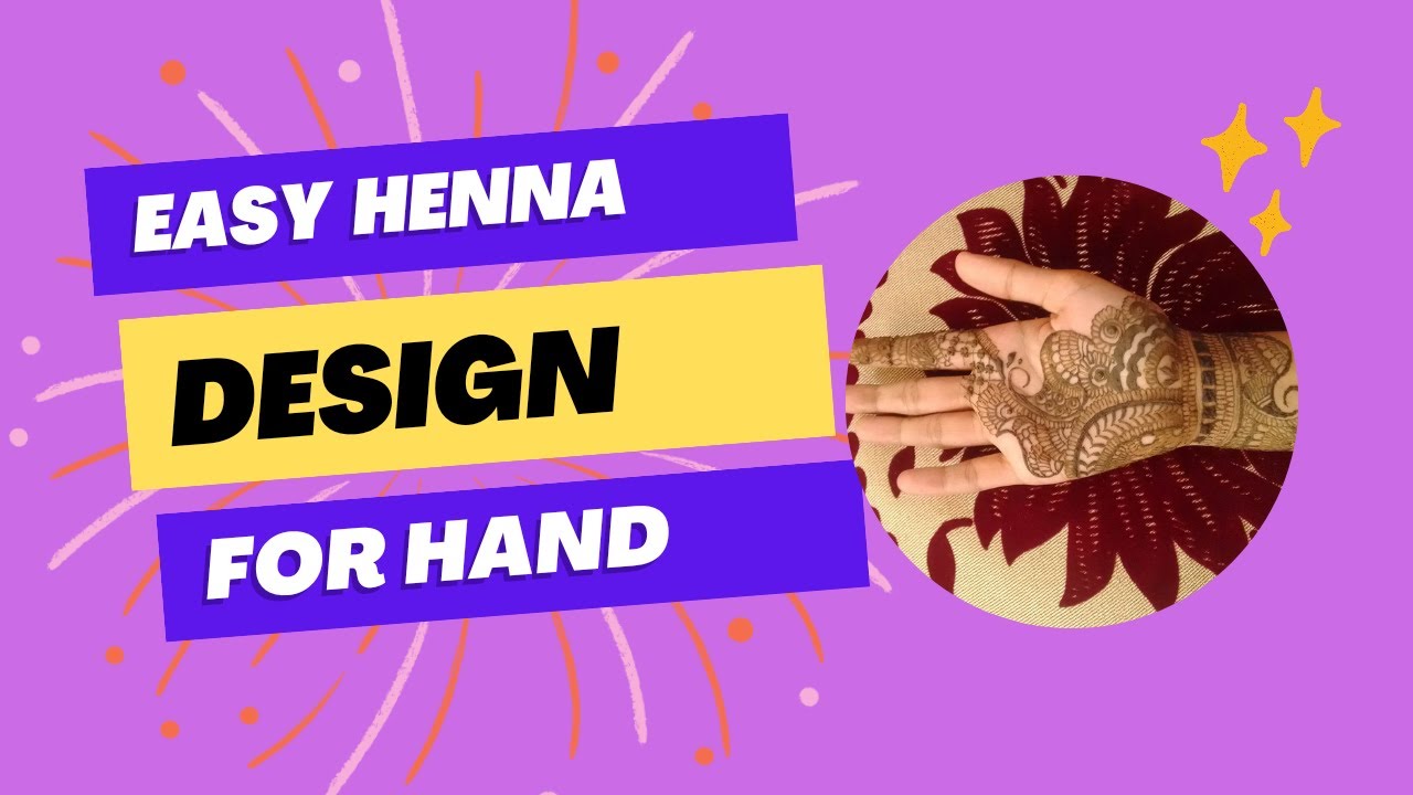 Easy henna design for front hand - YouTube
