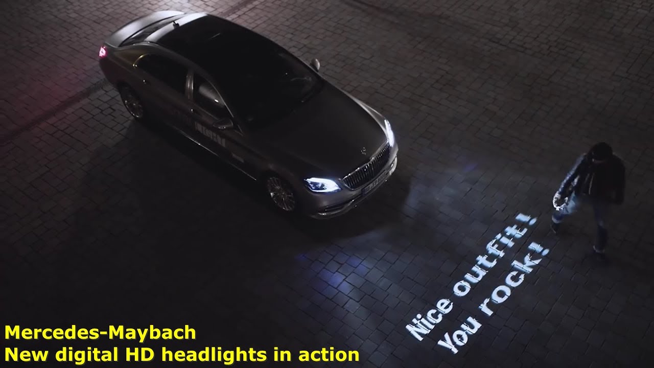 Mercedes-Maybach new Digital HD headlight in action - YouTube