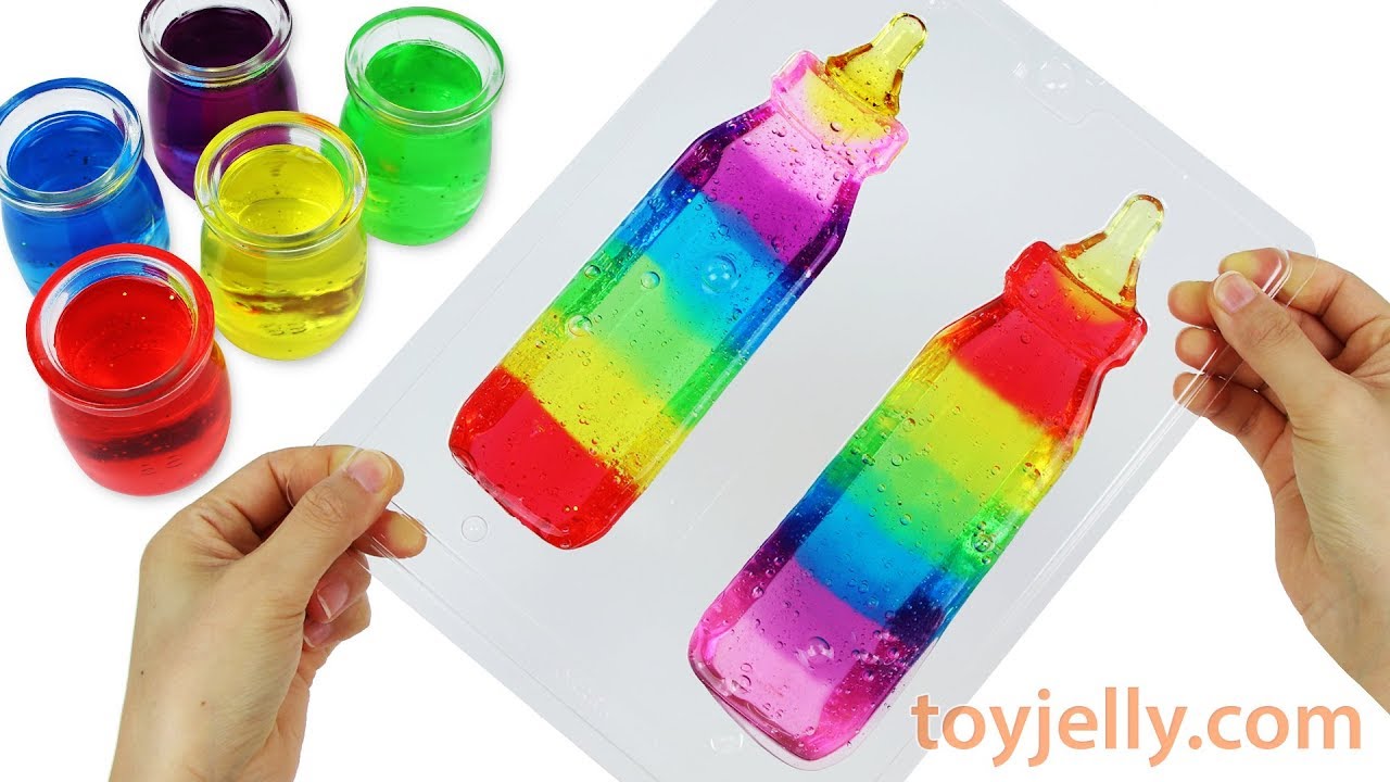 DIY Colors Slime Jelly Clay Baby Milk Bottle Learn Colors Baby Finger ...