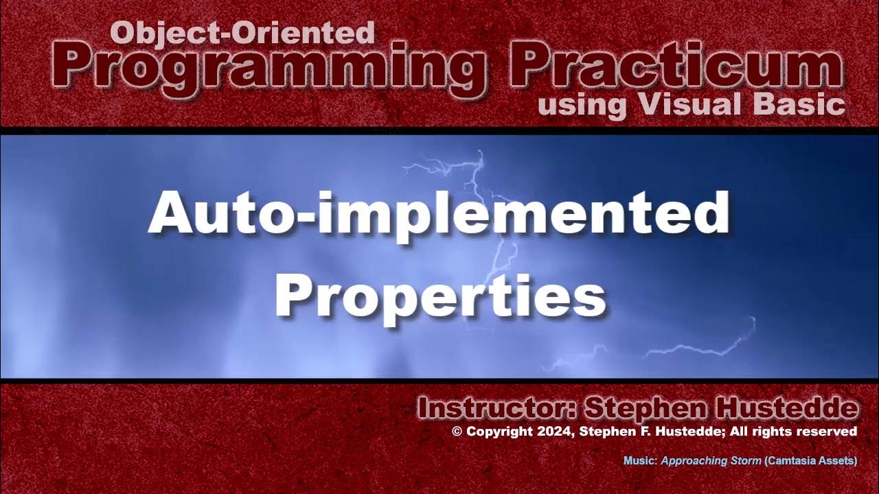 OOP Programming (VB) - 12D Auto-Implemented Properties - YouTube