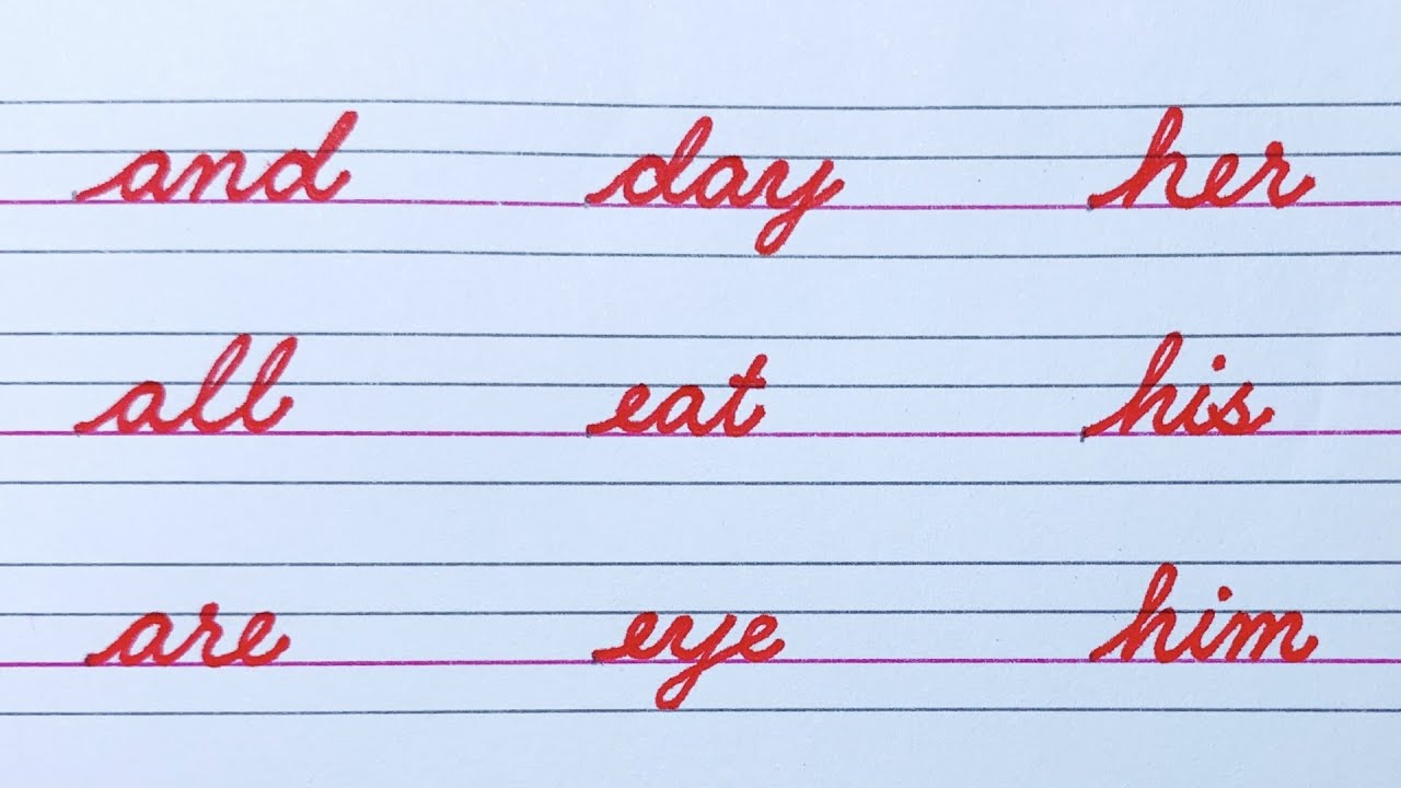 How to write English Cursive writing | Cursive handwriting practice ...