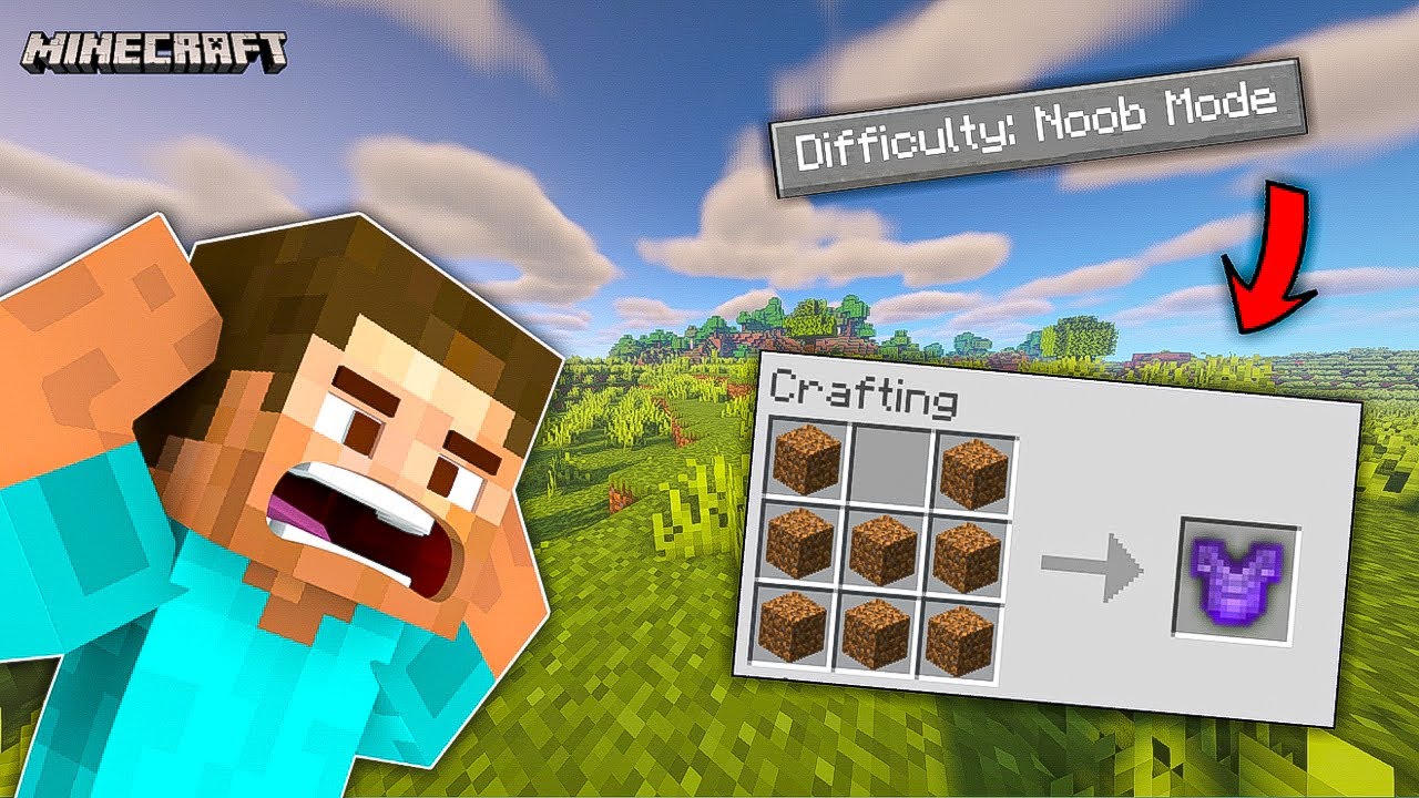 Minecraft But Its Super NOOB Difficulty - YouTube
