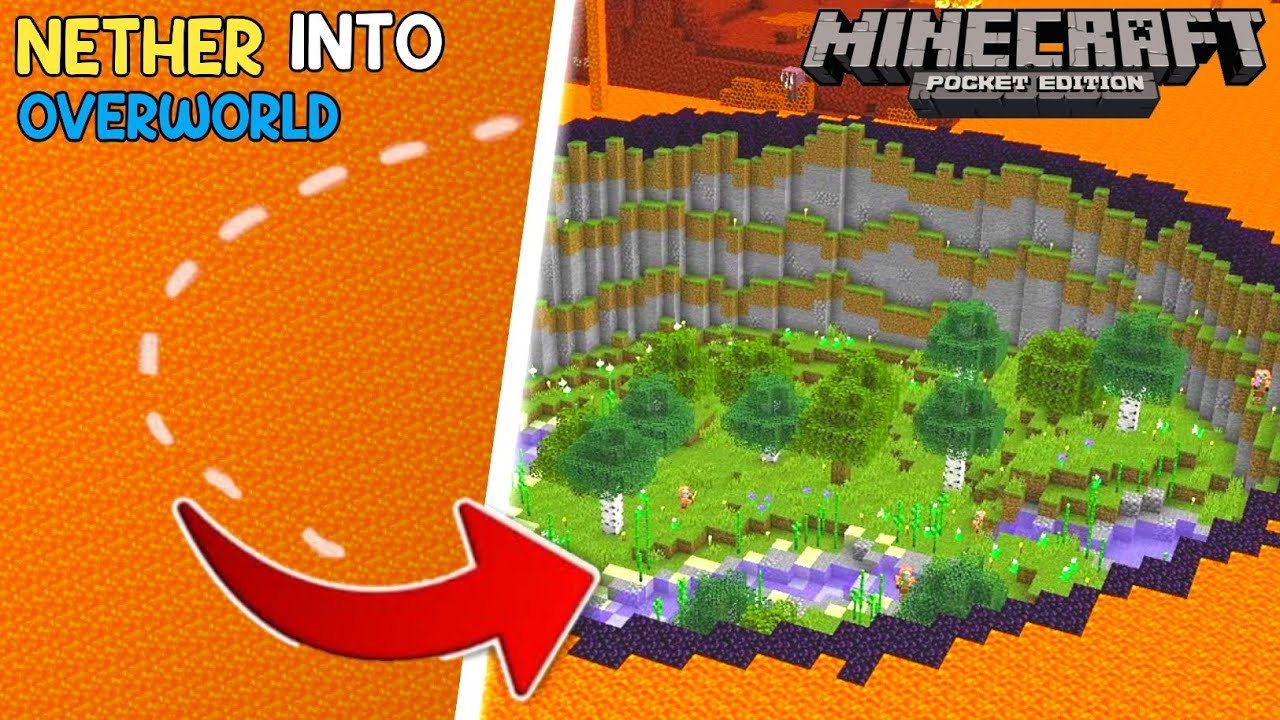I Transformed NETHER Into The OVERWORLD In Minecraft PE Hindi - YouTube