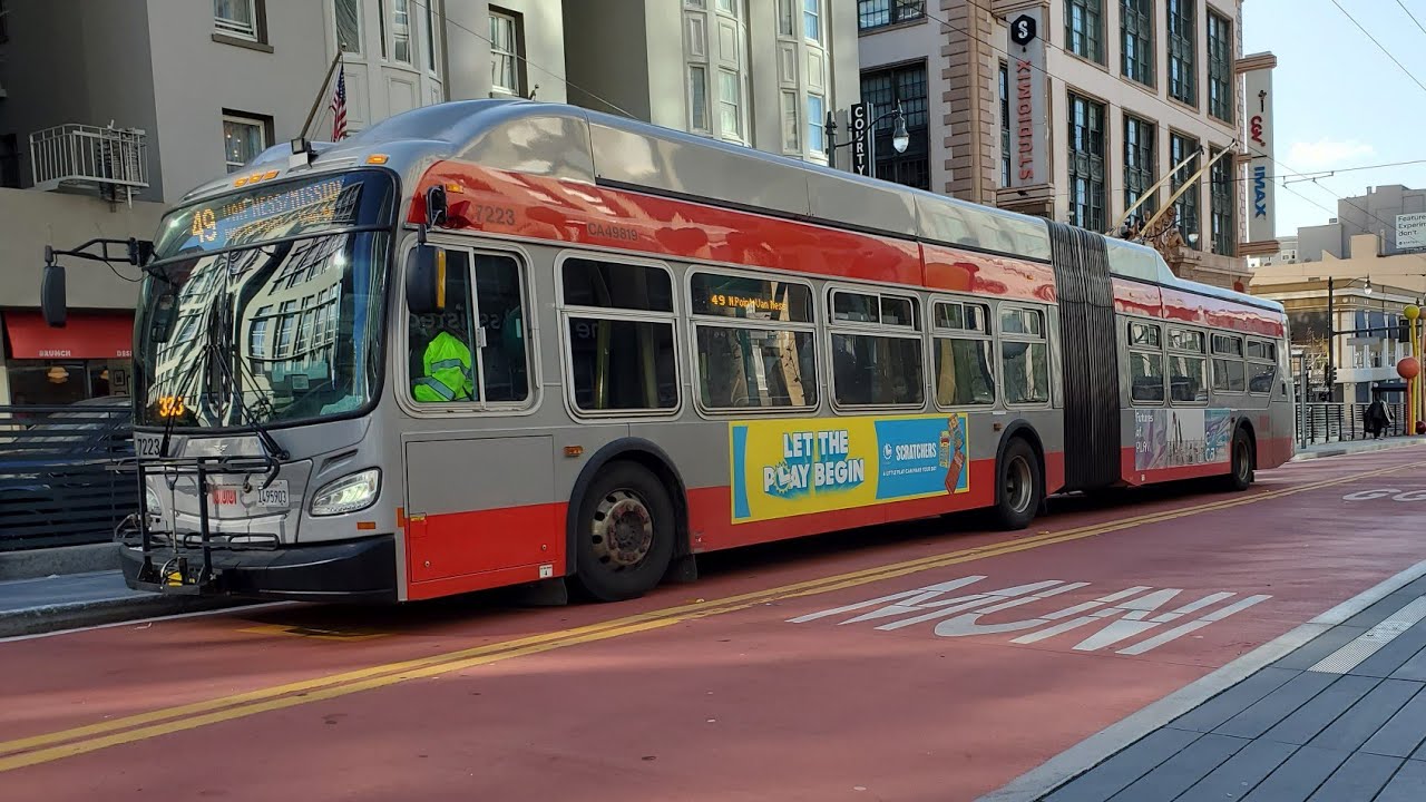 Short Ride On SF Muni 7223 On Route 49-Van Ness/Mission - YouTube