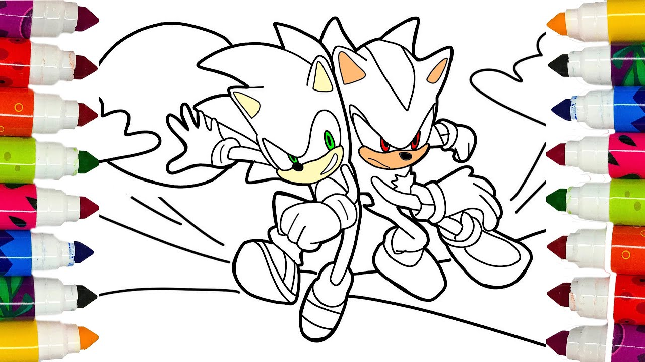 Sonic VS Shadow Coloring Pages - Sonic Coloring by Pencils - How to ...