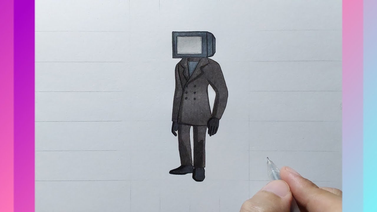 Drawing Normal TV Man - YouTube
