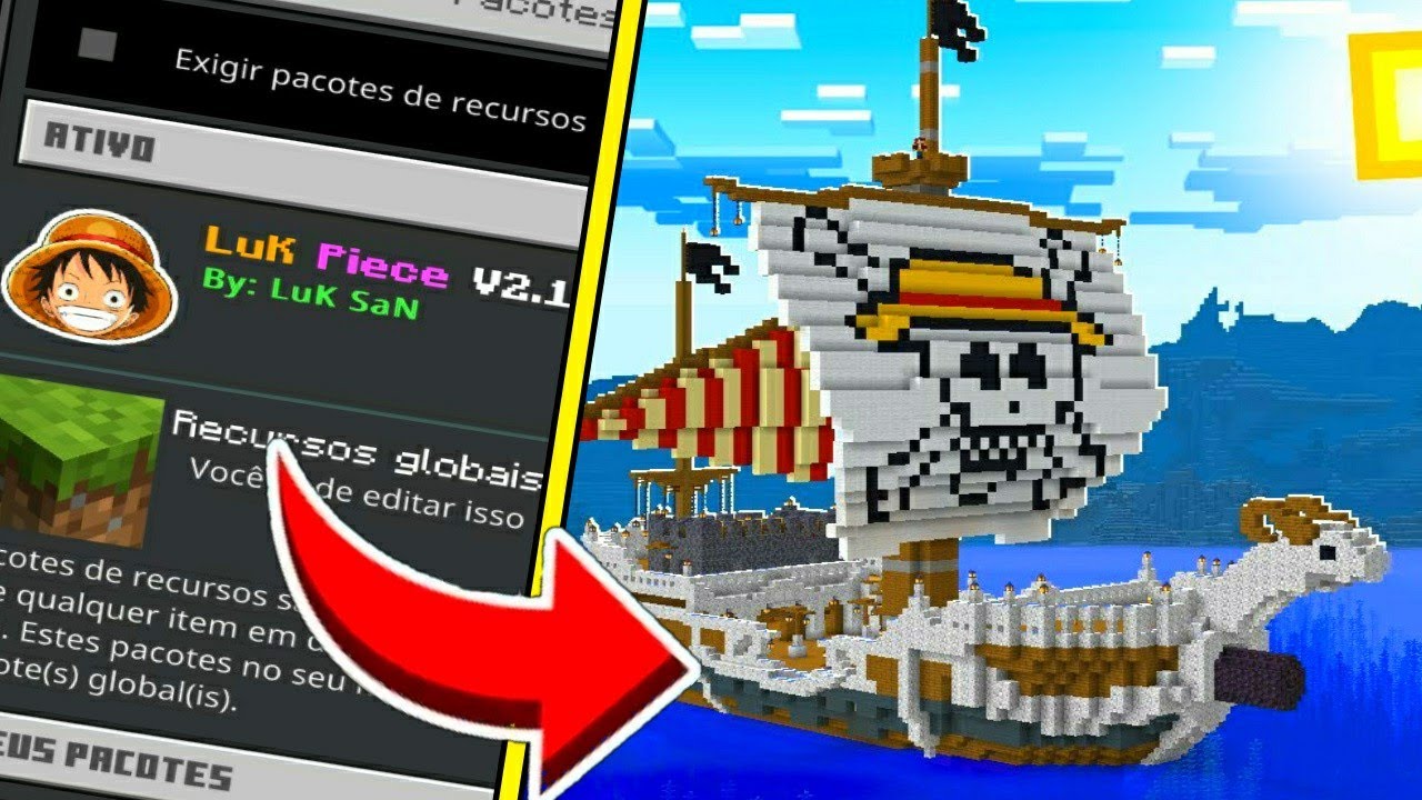 COMO INSTALAR O MOD DO ONE PIECE NO MINECRAFT PE!! 😱 (MOD DO ONE PIECE ...