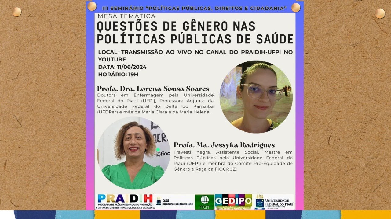 Mesa Temática Questões De Gênero Nas Políticas Públicas De Saúde