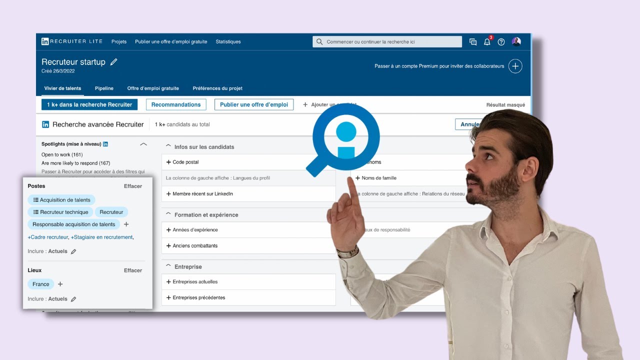 Faire une bonne recherche sur LinkedIn Recruiter #TutoNeoStaff 5 - YouTube