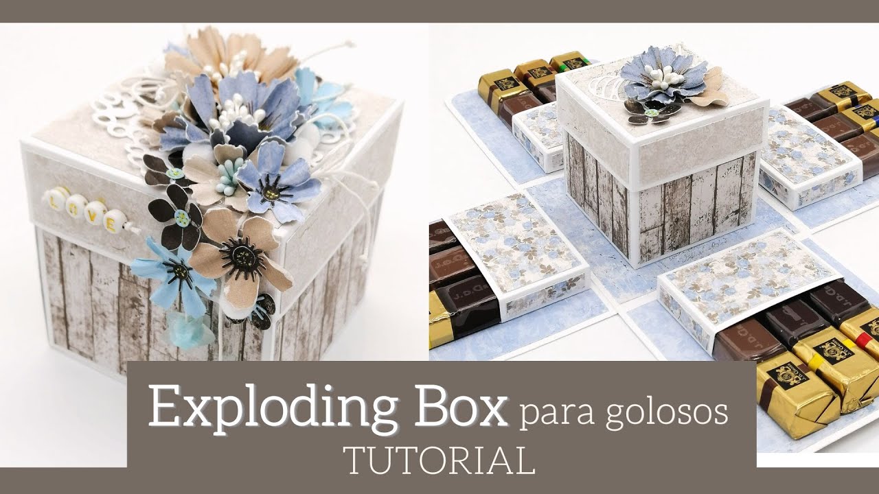 EXPLODING BOX PARA GOLOSOS - TUTORIAL | LLUNA NOVA SCRAP - YouTube