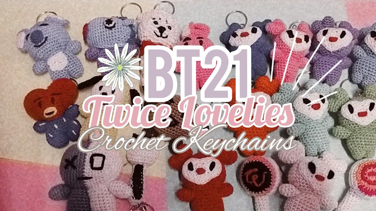 BT21 & TWICE LOVELIES CROCHET KEYCHAINS 🍬🍭 - YouTube