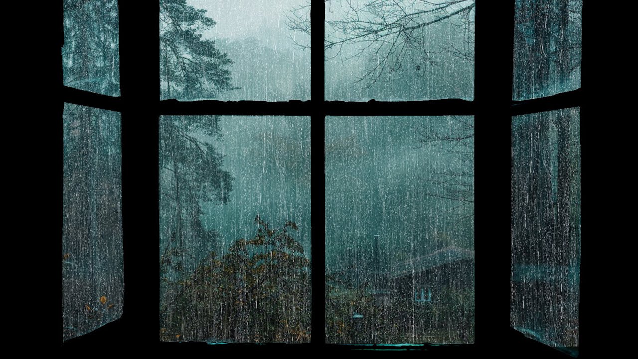 Rain Tapping on a Dark Window 🌧️ | Perfect Sounds for Relaxation, Focus ...