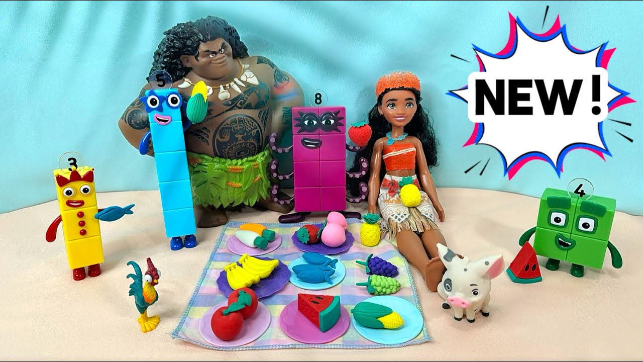 Numberblocks Beach Party With Moana & Maui! 🏝️ ☀️ - YouTube