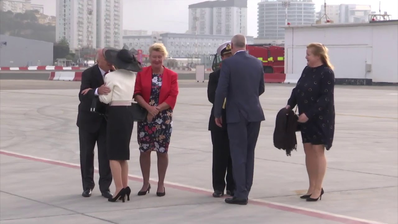 His Excellency Governor Lt. Gen. Ed Davis departs from Gibraltar - YouTube
