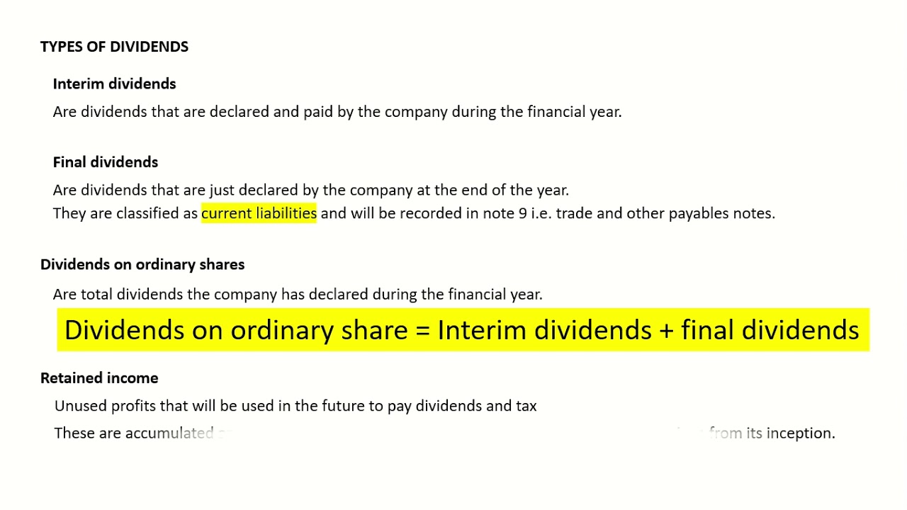Ordinary Share Capital Note and Retained Income - YouTube