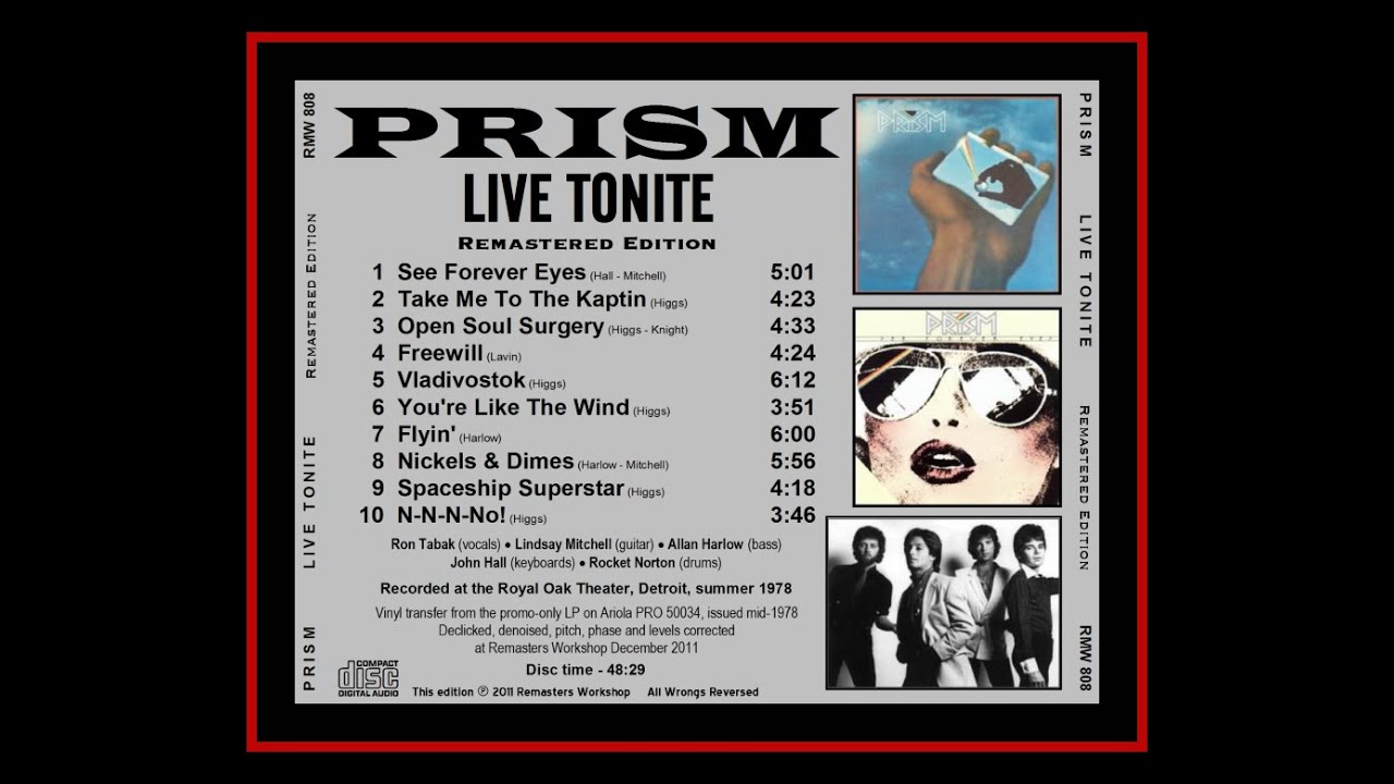 Prism - Live Tonight: Detroit 1978 (Promo LP) - YouTube