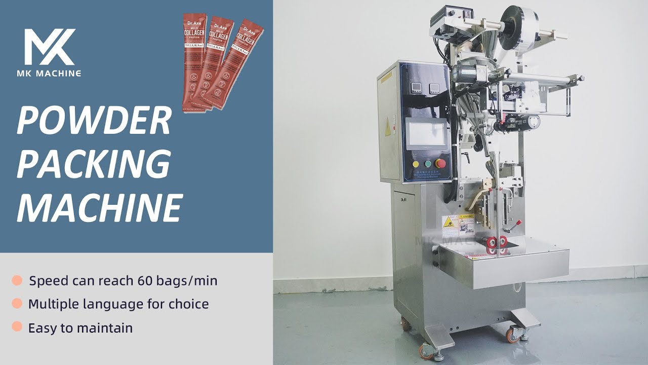 Automatic sachet bag chili curry masala powder packing machine - YouTube