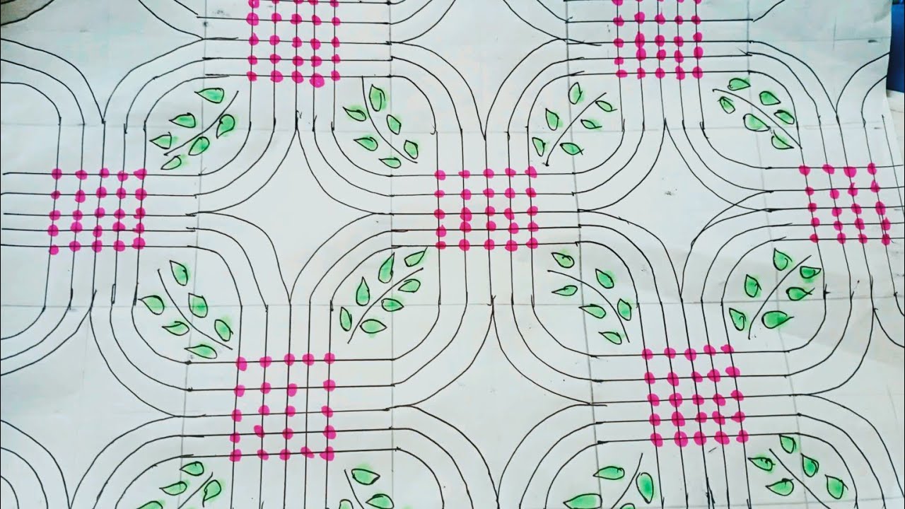 গিরিল ফুলের নকশী কাঁথা আঁকার ডিজাইন 🌱Nokshi katha,nokshi katha design 🌱 ...