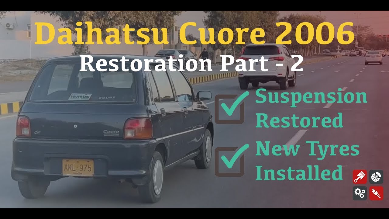 Daihatsu Cuore Restoration Part 2 - Suspension & Tyres Test - YouTube