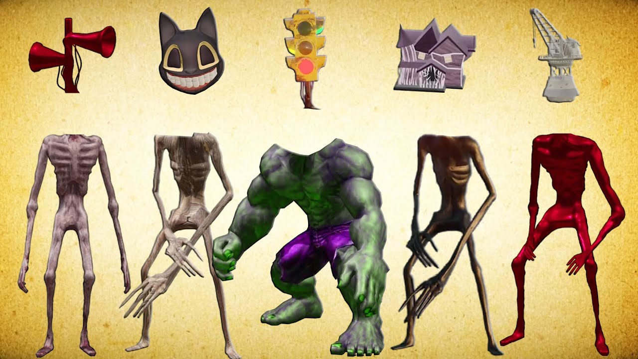 WRONG HEADS SIREN HEAD RED SKUNX, CARTOON CAT HULK, TRAFFIK HEAD, SIREN ...