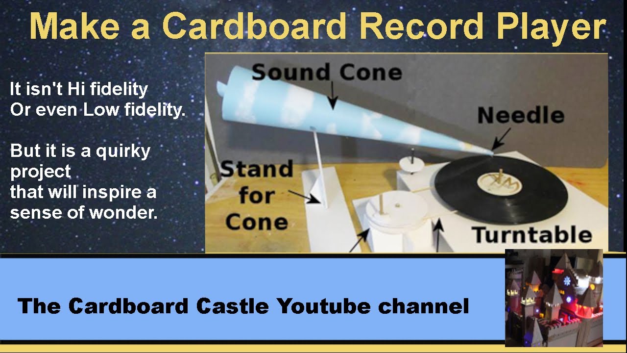 Make a cardboard phonograph (Record Player) - YouTube