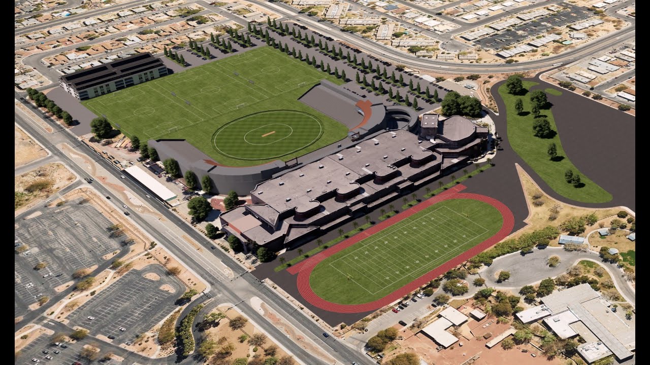 Multi purpose stadium complex model 3D rendering fly-through animation ...